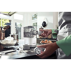 Philips Compact Pasta and Noodle Maker with 3 Interchangeable Pasta Shape Plates - White - HR2370/05