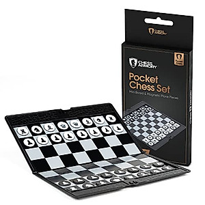Chess Armory Pocket Chess Set - Portable Mini Chess Set for Adults and Youth - Mini Chess Board to Take Anywhere for an Unforgettable, Mind-Sharpening Chess Game