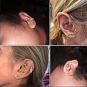 EVISPOL 7Pairs Cartilage Earring, Conch Piercing Jewelry Tragus Piercing Jewelry Helix Piercing Jewelry Daith Piercing Jewelry Rook Piercing Jewelry for Women Men-7Pairs-Gold2