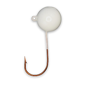 Big Nasty Tackle Lead-Free Super Glow Pout Pounder Jig 1 oz (1 Pack) (White)