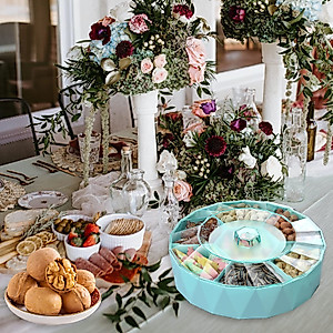Hemoton Multifunctional Party Snack Tray Round Divided Serving Dishes with Lid for Fruits Nuts Candies Crackers Veggies (Green)