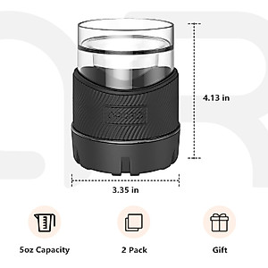 Opard 5oz Cooling Cups Double Wall Plastic Insulated Freezable Whiskey Glasses Drink Chilling Tumbler Set of 2 for Whiskey, Wine, Cocktails, Juice