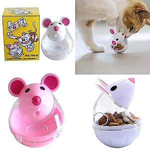 2pcs Cat Slow Feeder Cat Food Ball,Mice Water Droplet Bone Tumbler Shaped Pet Treat Ball Cat Food Toy Ball,Cat Slow Feeder,Cat Enrichment Toys