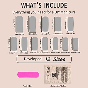 French Tip Press on Nails Coffin Green Fake Nails with Cherry Blossom or Arizona Tea Peach Blossom and Tree Branch Decoration Designs 3D Flower Gems Glossy Square Long Acrylic Nails Press on for Women