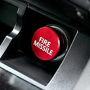 Xotic Tech Eject and FIRE Missile Cigarette Lighter Push Button Plug Replacement Cover, Aluminum Red, Fit Cars Trucks SUVs with 12V Power Source