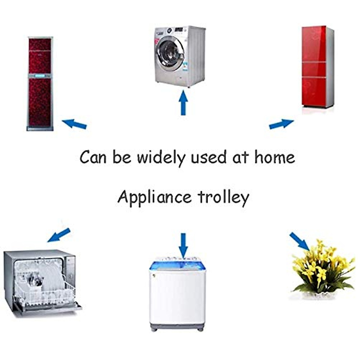 Trolley Washer and Dryer Stands, Multi-Functional Movable Adjustable Base Stand, Pedestal for Washing Machine Stainless-Steel with 12 Foot,20cm