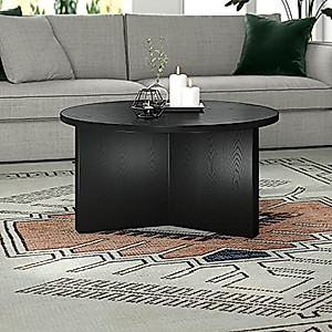 Henn&Hart Anders Coffee Table, 32" Wide, Black