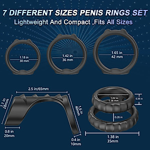 Penis Rings Set,Cook Rings for Men Erection Sex Toy with 7 Different Sizes Silicone Adult Sex Toys Cockring Couple Sex Toys Enhancing Couples Pleasure Sex Toy Kit