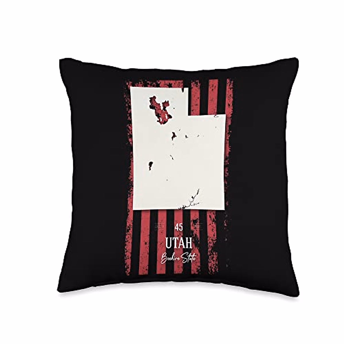 Utah State Map USA Throw Pillow, 16x16, Multicolor