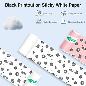 Mini Printer Paper Thermal Sticker printer Paper Mini Thermal Printer Paper Photo Printer Labels kids camera paper 10 roll Suitable for Various Inkless Sticker Printers