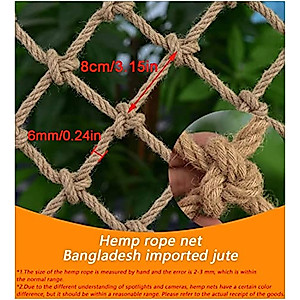 KACQIHTU Safety Hemp Rope Net Kids Climbing Safety Net Children Safety Rope Net Balcony Stairs Fence Garden Playground Protection Net Indoor & Outdoor Decor Rope Net