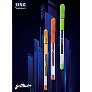 linc Geltonic Gel Pens For Adult Coloring Books, Assorted Colors, 12 CT | 2X The Writing Length, Break-Free Writing, Comfortable Soft Grip, Stocking Stuffer