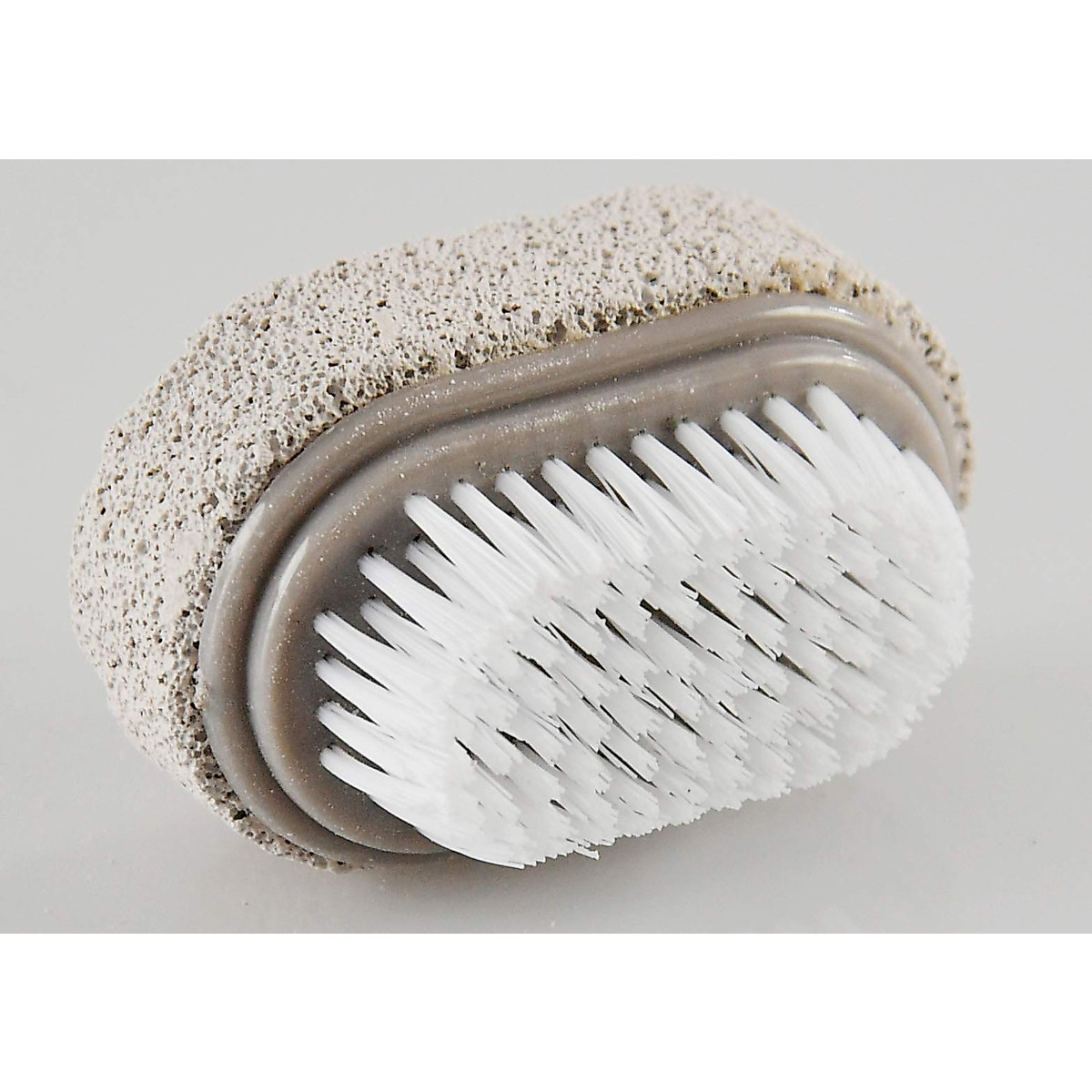 HOME-X 2-in-1 Pumice Stone and Brush for Feet, Foot File, Dead Skin Callus Remover, Pedicure Tool, Bathroom Accessories-2 ¾“ L x 1 ¾“ W