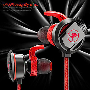 BlueFire 3.5 MM Gaming Headphone Wired Gaming Earphone Noise Cancelling Stereo Bass E-Sport Earphone with Adjustable Mic for PS4, Xbox One, Laptop, Cellphone, PC (Red)