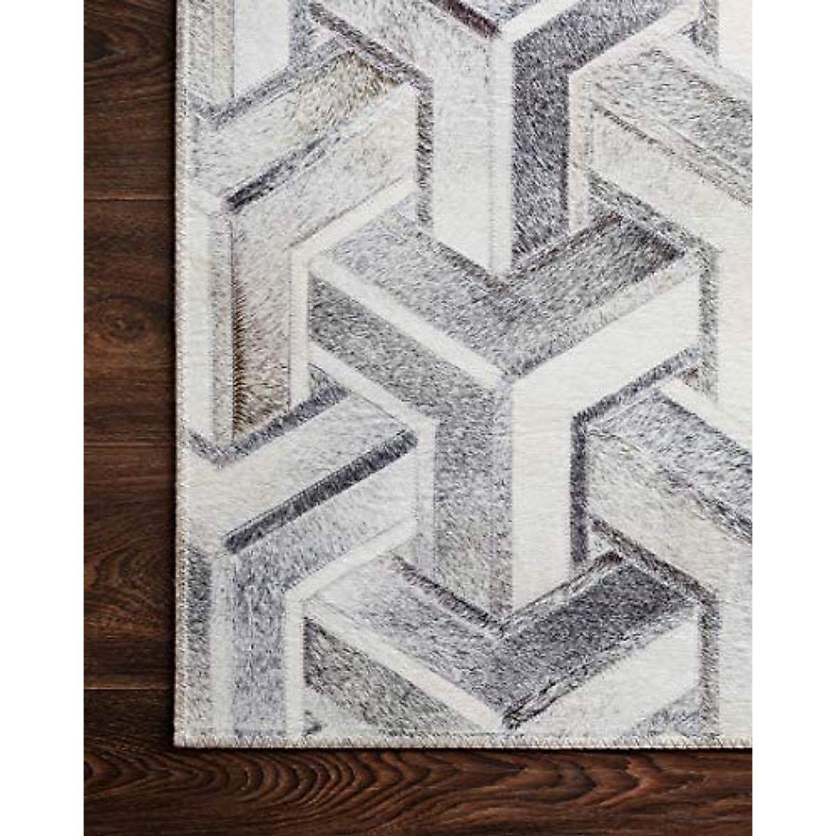 Loloi II Maddox Collection MAD-05 Silver/Ivory, Contemporary 7'-6" x 9'-6" Area Rug