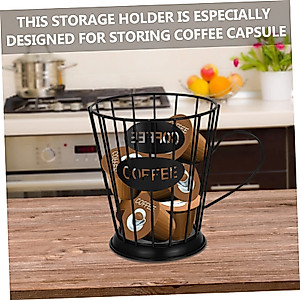 SHOWERORO Storage Basket Fruit Serving Basket Capsule Holder Coffee Station Organizer Coffee Storage Cup Metal Wire Cup Coffee Holder Basket Metal Wire Mug Counter Wire Basket Iron Office