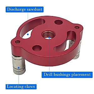 Sutekus Dowel Jig Drill Guide, Vertical Pocket Hole Jig Kit, Woodworking Hole Drill Positioner Locator Tool with M2 M3 M4 M5 M6 M7 M8 M9 M10 Drill Bushings