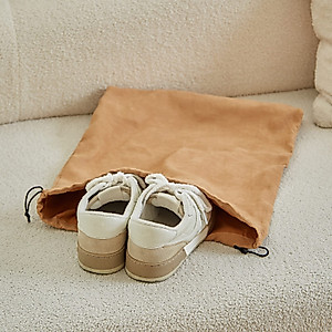 Dust Cover Storage Bags with Drawstring Pouch for Storage Packaging Handbags Purses Shoes Boots Set of 2 (Brown)