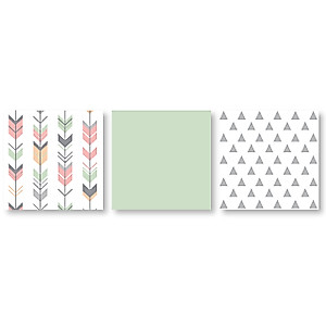 Sweet Jojo Designs Grey, Coral and Mint Woodland Arrow 11 Piece Girls Crib Bed Bedding Set