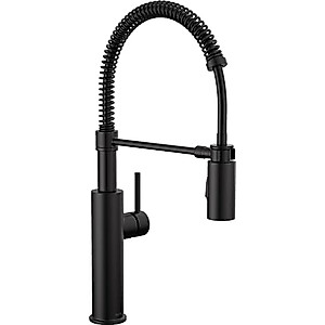 Delta Faucet Antoni Black Kitchen with Pull Down Sprayer, Commercial Style Sink Faucet, Faucets for Sinks, Single-Handle, Magnetic Docking Spray Head, Matte 18803-BL-DST
