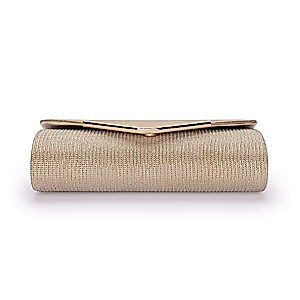 ERIJUNOR E728 Clutch Purse For Women Classic Evening Envelope Bags Shining Party Bridal Prom Crossbody Handbag Champagne