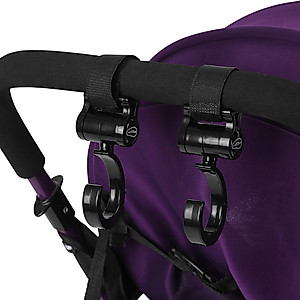 Fdit 2Pcs Stroller Hooks, ABS Plastic 360°Rotation Baby Infant Stroller Pushchair Hooks Hanger for Baby Diaper Bags Walker