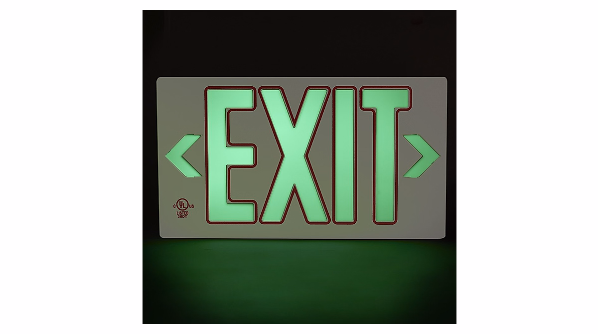UL Listed 50 ft Glo Brite Exit Sign - Eco-Friendly Safety