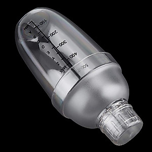 Plastic Cocktail Shaker, Drink Mixer Hand Shaker Cup with Scales, Anti-leaka Transparent PC Milk Tea Cocktail Drink Shaker Bar Tool (500ML)