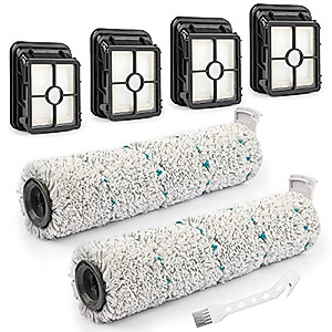 2 Brushes Roll replacement 2787 and 4 filters 1866 for Bissell CrossWave Cordless Max 2554 2590 2593 2596 All in One Wet-Dry Vacuum Cleaner, Part 1618638 & 1608684
