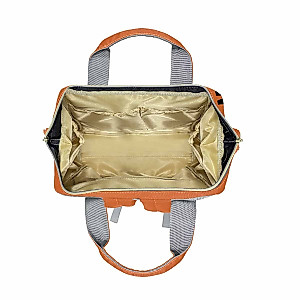 Customized Diaper Bag Backpack, Black and Orange Name Personalized Backpack with Text Mommy Nappy Baby Bag Shoulders Bag Casual Daypack Daycare Bag Travel Bag for Dad Mom