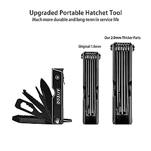 Multi-tool Axe Hammer, Upgraded 14 in 1 Portable Hatchet Tool with Sheath, Camping Survival Gear Kit Birthday Gifts Christmas Stocking Stuffers for Dad Father Grandpa Husband Son Boyfriend Him