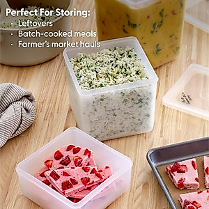 W&P Freezer Cubes | Reclaim Your Freezer With Tidy Stackable Frozen Food Containers | 64 oz | Freezer safe, BPA Free, Dishwasher Safe, Microwave Safe