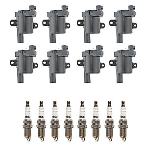 TRQ Ignition Kit Ignition Coil Spark Plugs Compatible with 98-10 Lexus 98-09 Toyota