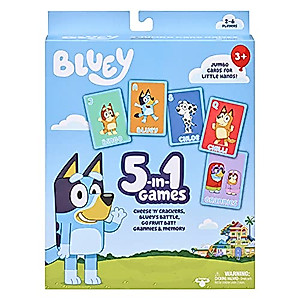 Bluey 5-in-1 Card Game Set - Includes 53 Jumbo Cards
