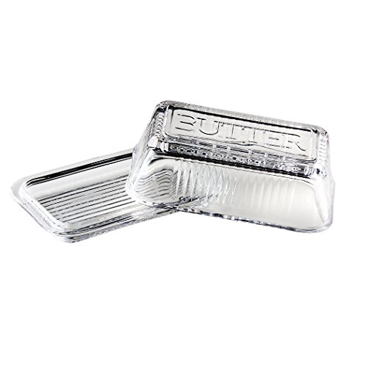 Amici Home Classic Glass Butter Dish | Glass Butter Keeper with Lid | Holds a Standard Stick of Butter | Butter Holder for Kitchen Counter | Dishwasher Safe