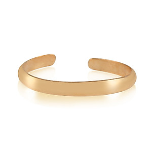 KEZEF Rose Pink Gold over Solid Sterling Silver 2mm Adjustable Toe Ring