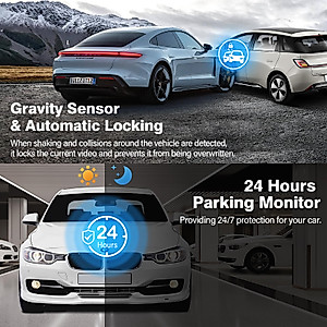 SHRINLUCK 2K Dual Dash Camera for Cars, Free 64G SD Card, FHD 2K+1080P Dash Cam Front and Rear,3.2'' IPS Screen,176° Wide Angle Dashcam,24H Parking Monitor,G-Sensor,Loop Recording,Night Vision,WDR