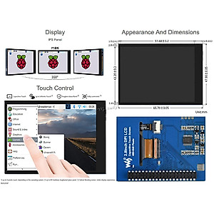 2.8 inch IPS 480×640 Display LCD DPI Interface Capacitive Touch Screen Fully Laminated Toughened Glass Cover Supports Raspbian Kali Raspberry Pi 4B/3B+/3B/2B/Zero/Zero W WH @XYGStudy