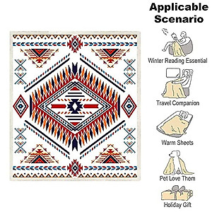 Juirnost Native American Blanket Aztec Blanket Mexican Blanket Western Throw Blankets Indian Blankets Navajo Blanket Southwestern Throw Blanket Beige Tribal Boheiman Blanket Ethnic Geometric Blanket