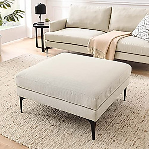 Modway EEI-6015-BEI Evermore Upholstered Fabric Ottoman, Beige