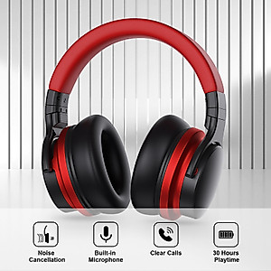 vibeadio Active Noise Cancelling Headphones Bluetooth Headphones Wireless Headphones Over Ear Headphones Wireless Noise Canceling Headphones with Mic, Deep Bass, Comfortable, 30 Hrs, Matte Black