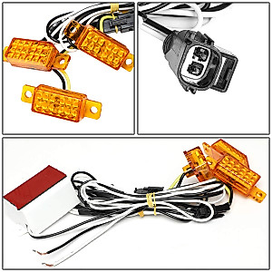 DNA Motoring WF-81011-MBK 4Pcs Pocket-Riveted Style Wheel Fender Flares with LED,Black