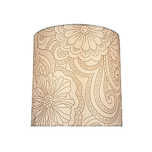 Aspen Creative 58402, Drum Uno Lamp Shade, White & Grey, 10" Top x 10" Bottom x 10" Height, Slip UNO 36mm