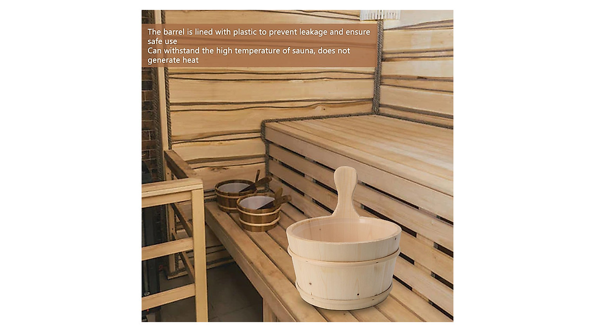 UPQRSG Sauna Bucket and Ladle - Wooden Sauna Accessories for Spa and Sauna