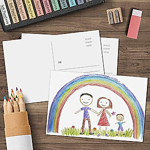 321Done Blank Postcards for Mailing (Set of 50) 4" x 6" Plain White Blank Post Card Addressing, Create Your Own for Kids, Thick Heavy Duty Index Cards - Made in USA