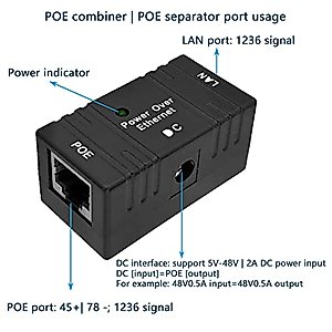 CERRXIAN 100M POE Combiner Adapter, Active PoE Splitter Power Over Ethernet, POE Power Supply Module 5-48v for CPE Wireless AP Monitoring Etc(2-Pack)