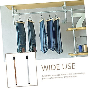 OKUMEYR 2pcs Stainless Steel Toilet Paper Holder Out Door Curtains Blinds Curtains Adjustable Closet Pole Retractable Reach Stick Washing Line Clothes Reaching Pole Clothes Fork Rod CD