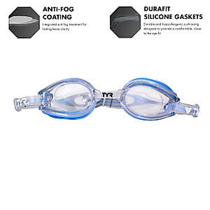 TYR Femme T-72 Petite Performance Goggle (Clear/Ice Blue)