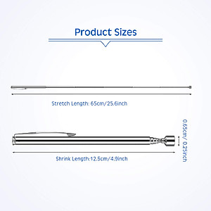12 Pieces Telescoping Magnet Pickup Tools in 2 Lb Magnetic Stick Gadget with Pocket Clip Magnet Tool to Retrieve Screws Nuts Pins for Men Birthday, Father's Day, Valentine's Day