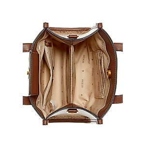 GUESS(ゲス) Silvana Mini Tote, Latte Logo/Brown